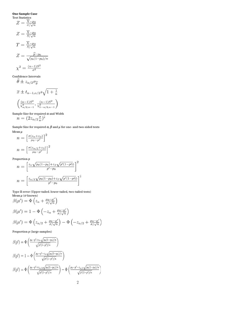 Formula Sheet PRACTICAL | PDF