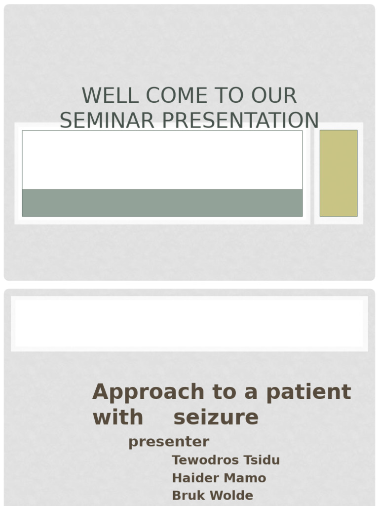 Approach To A Patient With Seizure | PDF | Epilepsy ...