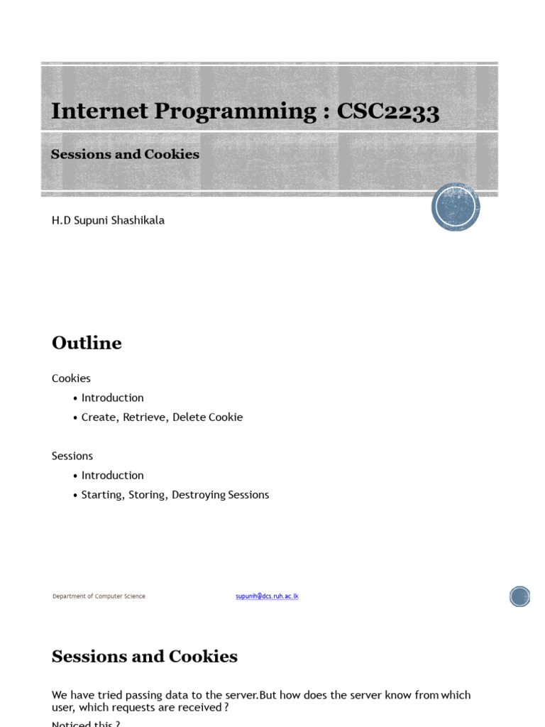 InternetProgramming Sessions | PDF | Http Cookie | Web Server