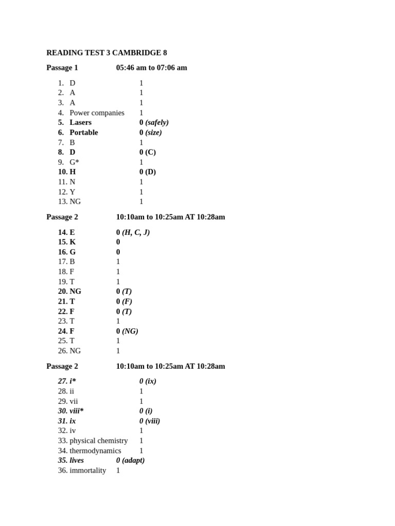 Reading Test 3 Cambridge 8 | PDF | Speed Reading | Multiple Choice