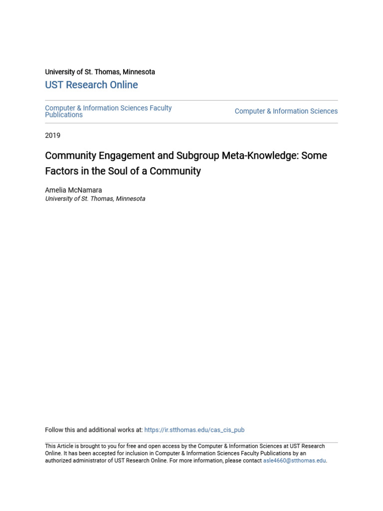 Community Meta-Knowledge Study | PDF | Race And Ethnicity In The United ...