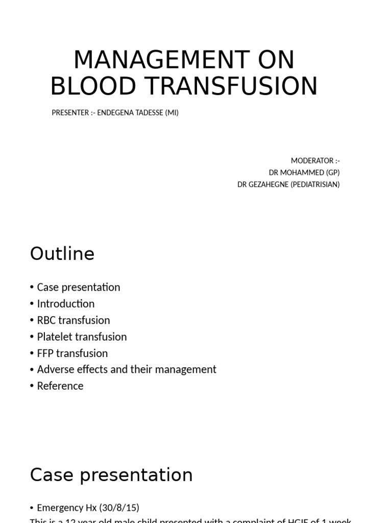 Blood Transfusion Management in Pediatrics | PDF | Blood Transfusion ...