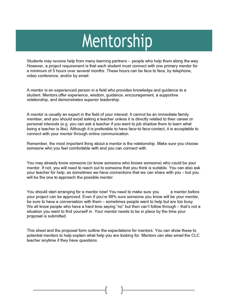 Mentorship | PDF | Mentorship | Cognition