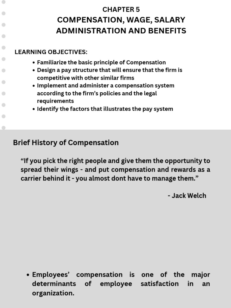 Chapter 5 HR101 - Compensation and Benefits | PDF | Cost Of Living | Salary