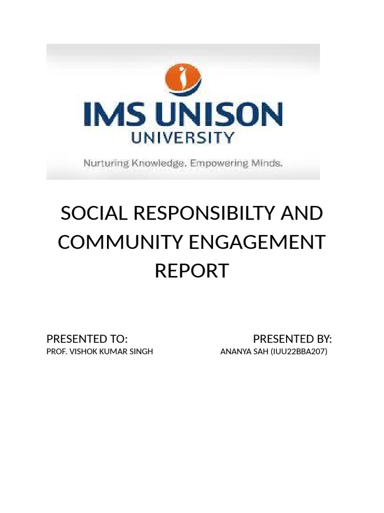Social Responsibilty and Community Engagement Report | PDF | Social Science