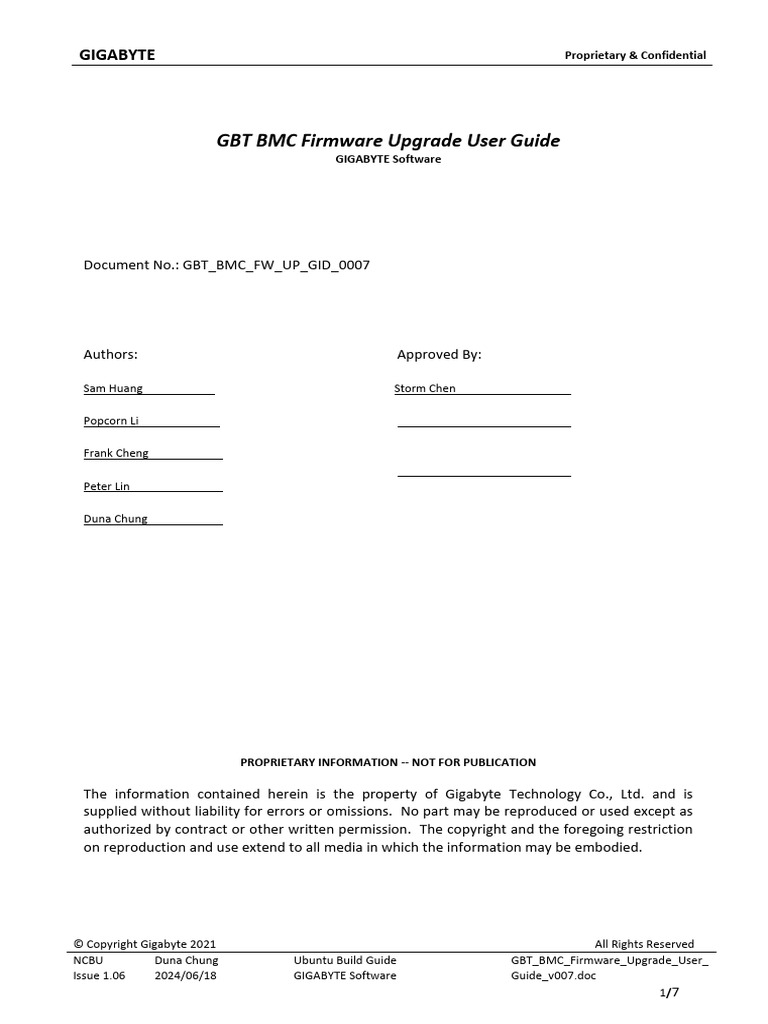 GBT BMC Firmware Upgrade User Guide v007 | PDF | Microsoft Windows ...