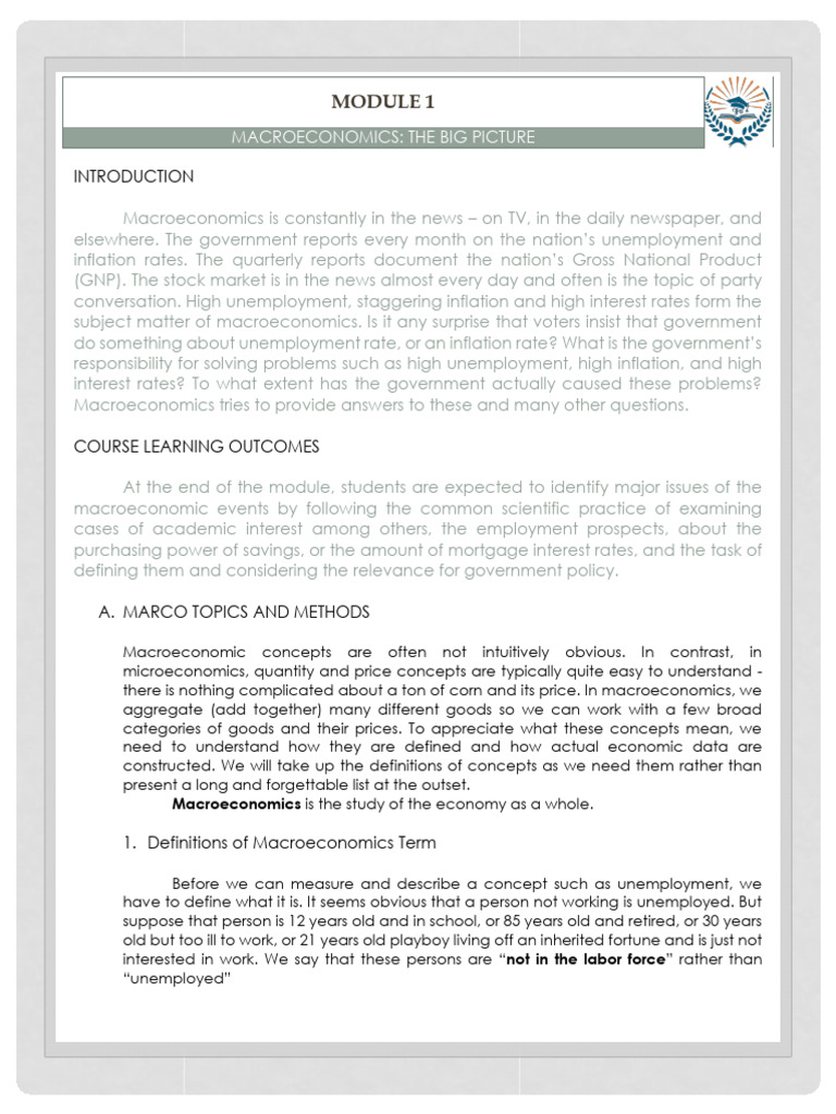 Macro Module 1 | PDF | Business Cycle | Macroeconomics