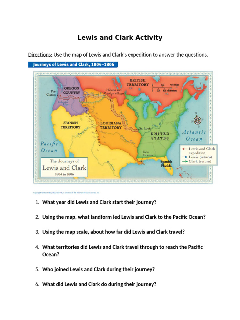 7.1d - Lewis and Clark Activity | PDF | Social Science