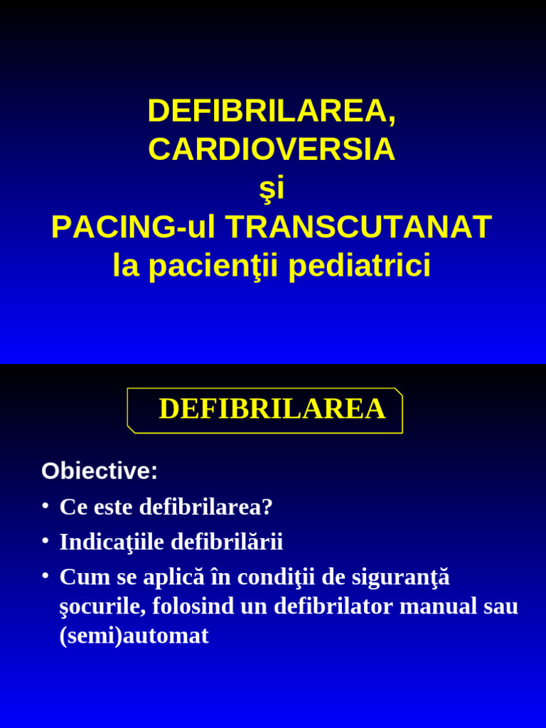 DEFIBRILARE-CARDIOVERSIE-PACING LA PACIENTUL PEDIATRIC | PDF