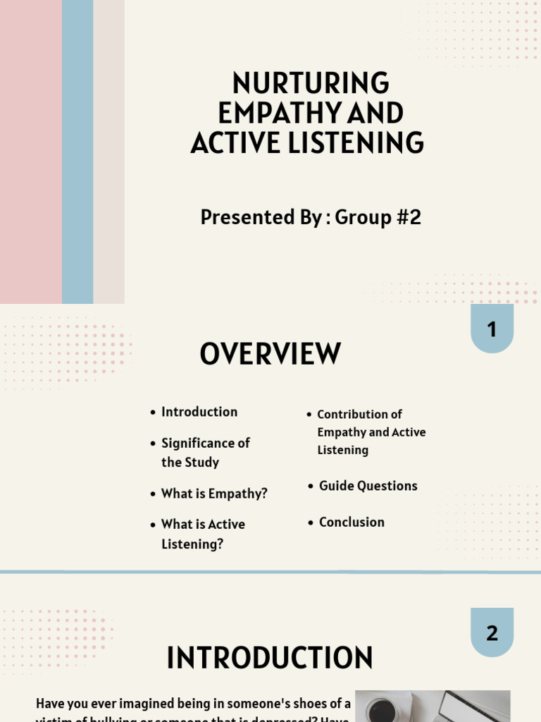 Nurturing Empathy and Active Listening | PDF | Empathy | Communication