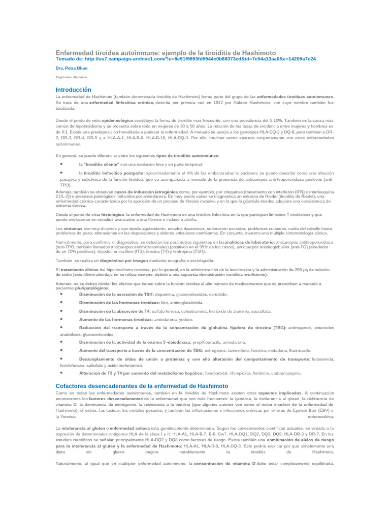 Tiroiditis de Hashimoto: Causas y Tratamiento | PDF | Tiroides ...