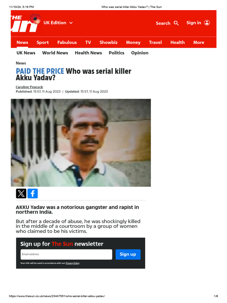 Who Was Serial Killer Akku Yadav - The Sun | PDF | Crimes | Crime ...