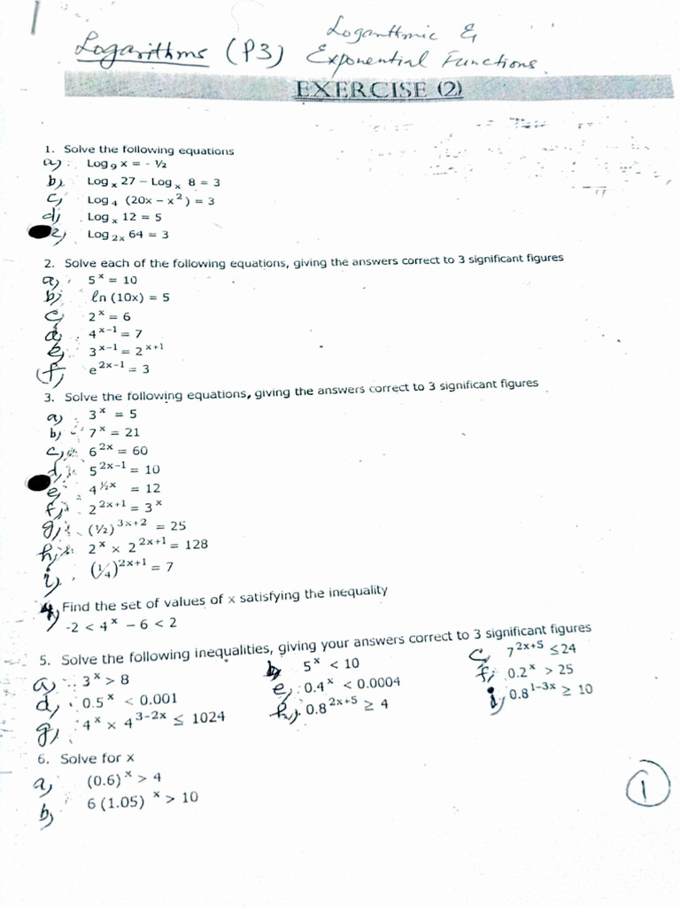 Logarithms P3 Introduction To Exponential Functions And Logarithms 3294