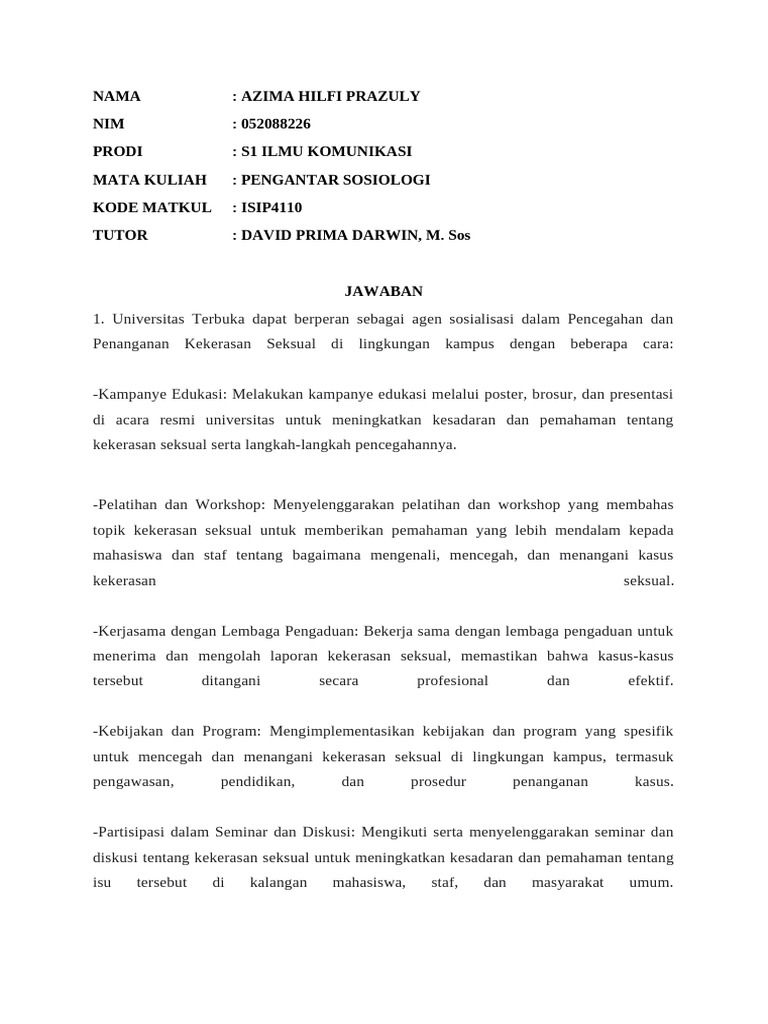 TUGAS.2 PengantarSosiologi Azima | PDF