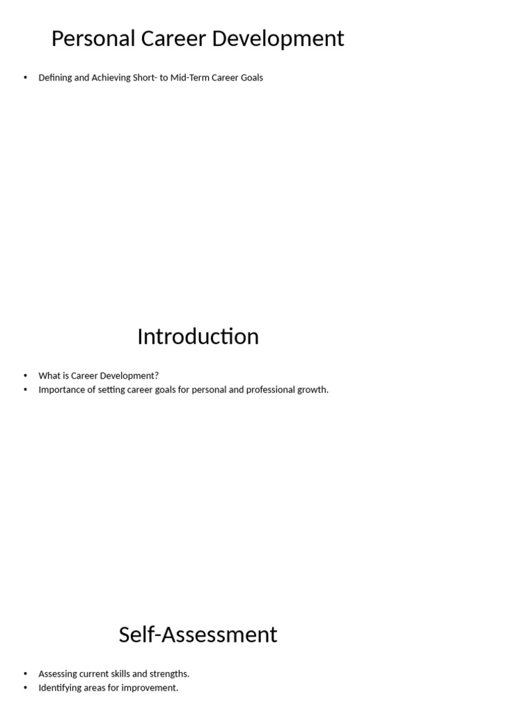 Personal Career Development | PDF | Career & Growth | Business