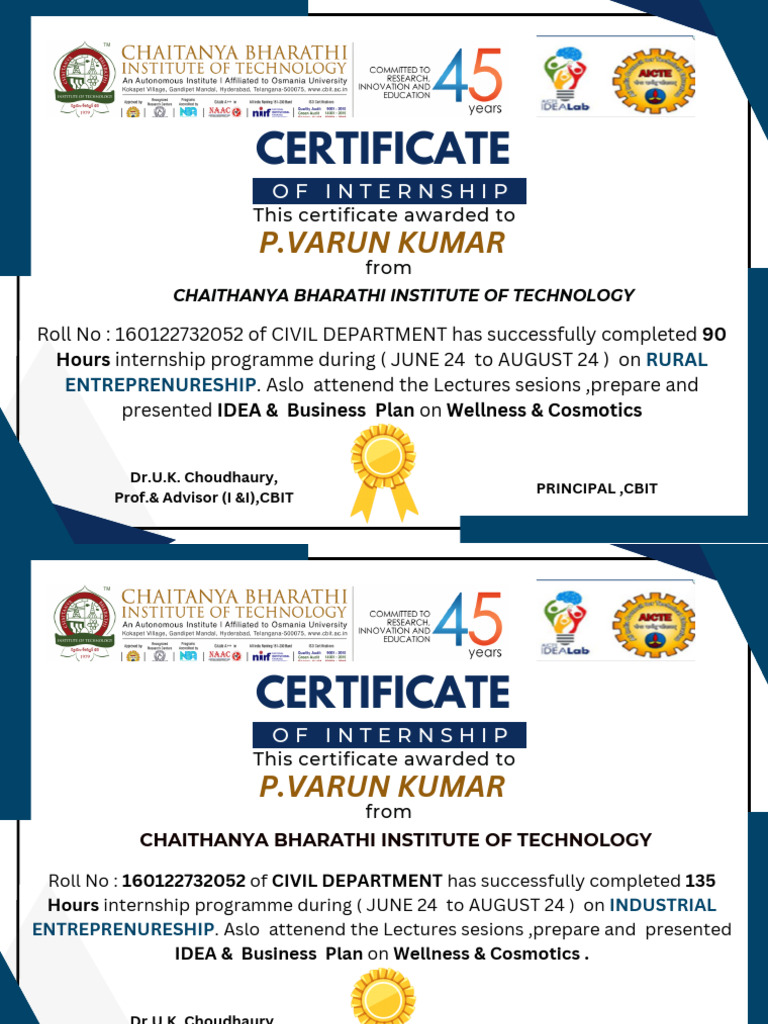 CERTIFICATION On RURAL & INDUSTRIAL | PDF