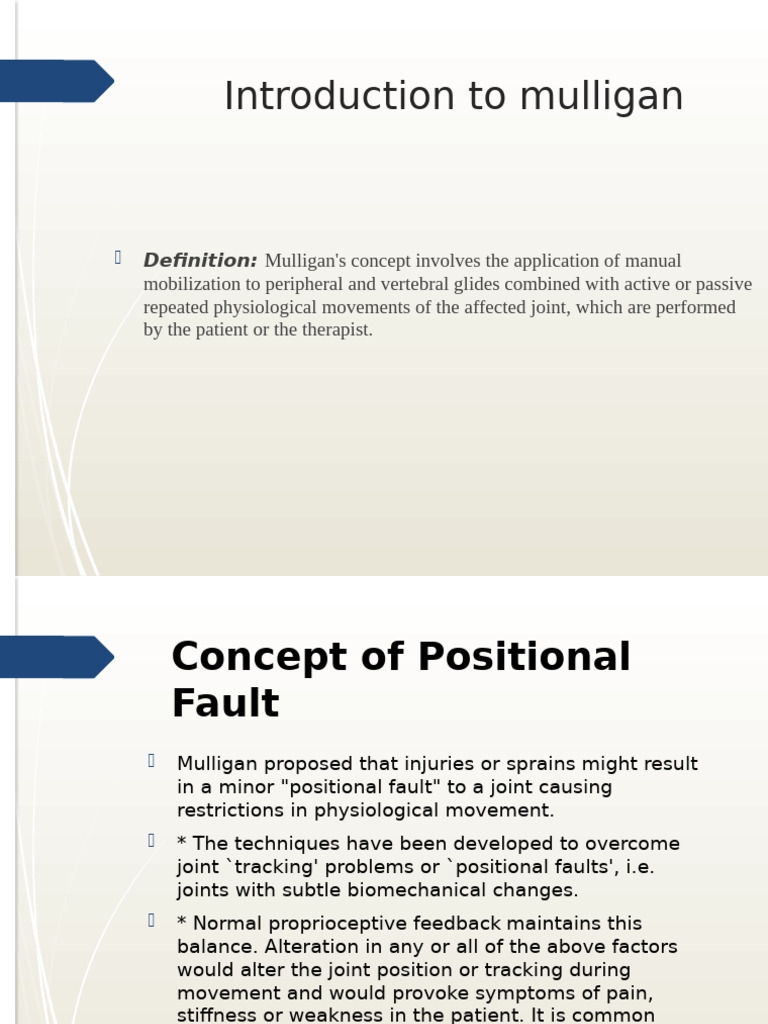 Overview of Mulligan Techniques | PDF | Pain | Balance (Ability)
