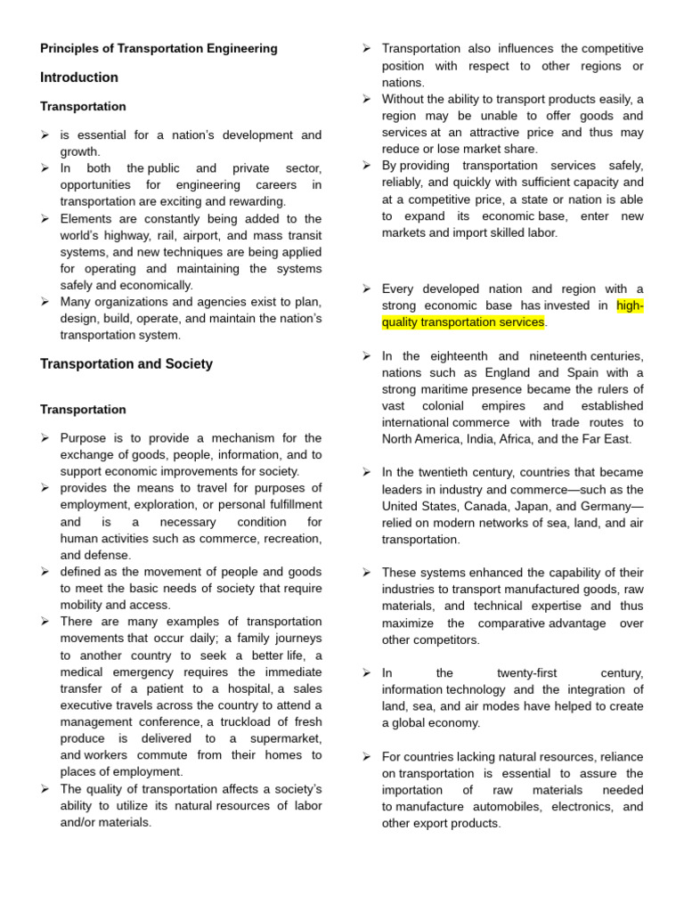 Transportation Engineering Basics | PDF | Transport | Traffic