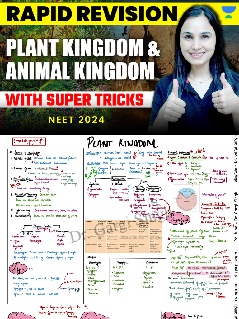 DR Gargi - 2 Page Notes - Plant & Animal Kingdom . | PDF | Algae ...