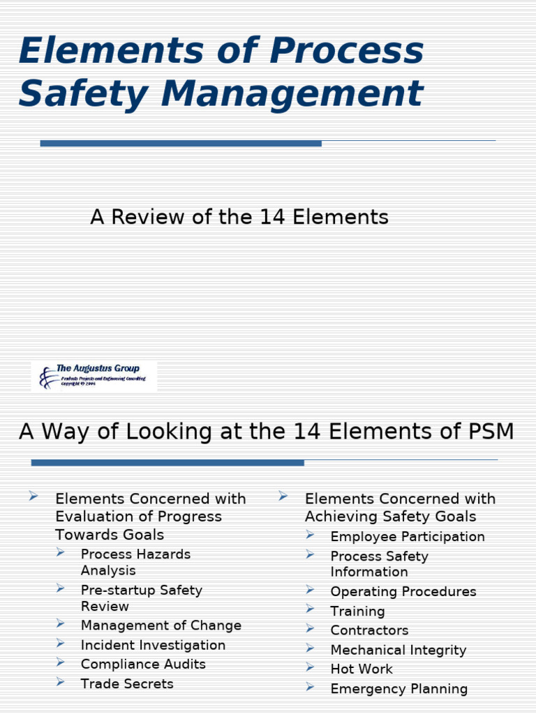 14 Elements of Process Safety Management | PDF | Employment | Safety