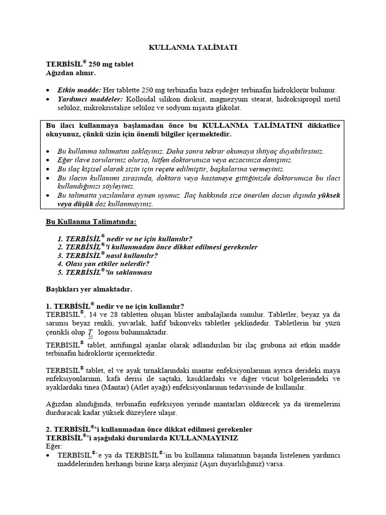 Terbisil 250 MG Tablet | PDF