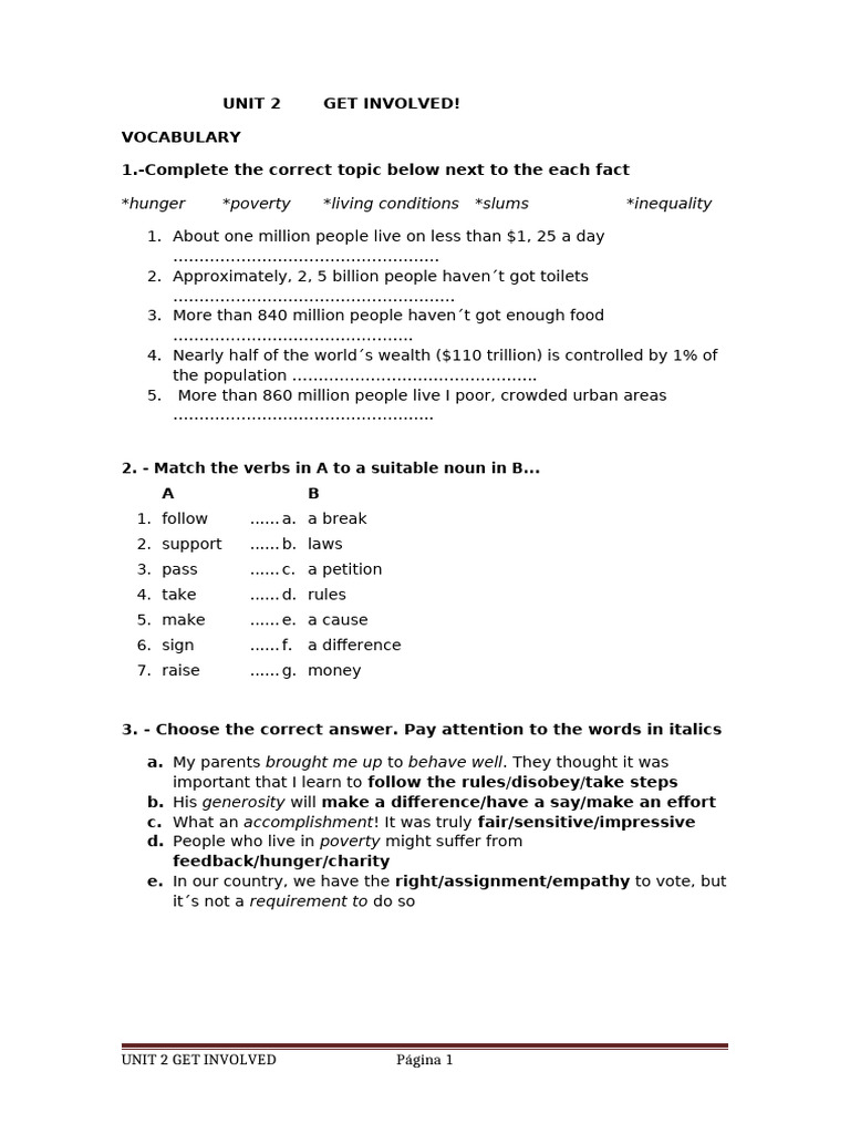 Unit 2 Get Involved Trends 2 Bachiller | PDF | Social Science | Foreign Language Studies