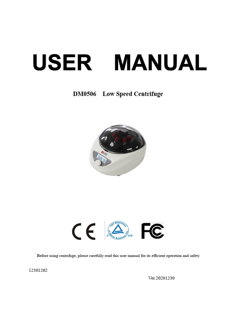 Um 12301262 DM0506 Dlab en | PDF | Centrifuge | Sterilization (Microbiology)
