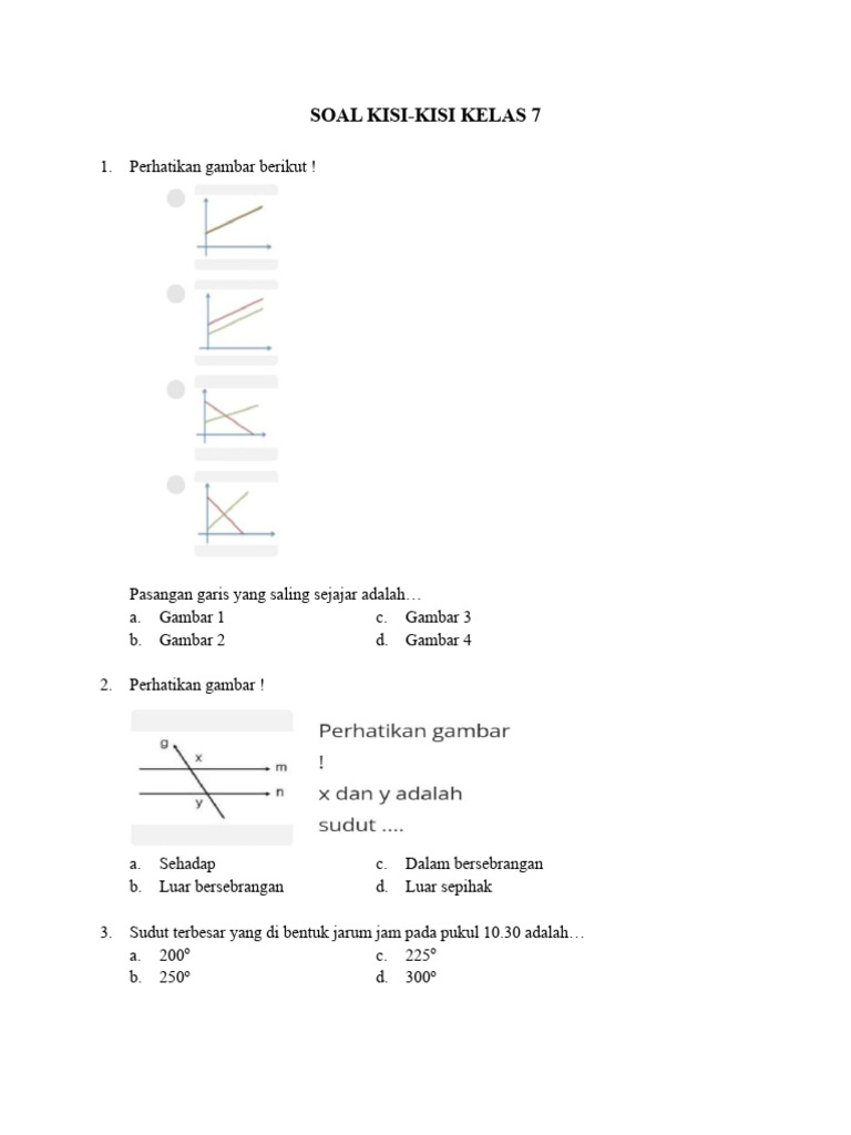 Soal Kisi-Kisi Kelas 7 Tanpa Jawaban | PDF | Seni