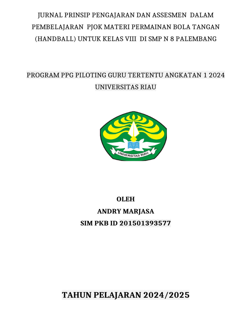 JURNAL 1 PPG PJOK | PDF | Pengembangan Diri