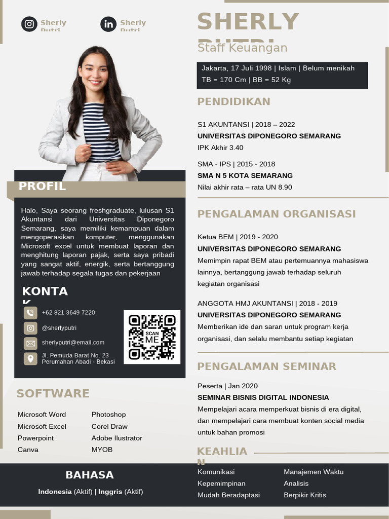 Template CV Dan Surat Lamaran Kode 059 File CV ws6367 | PDF