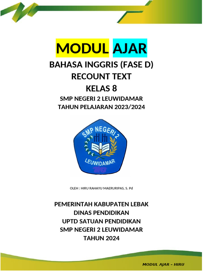 MODUL AJAR Hiru | PDF | Karier & Perkembangan