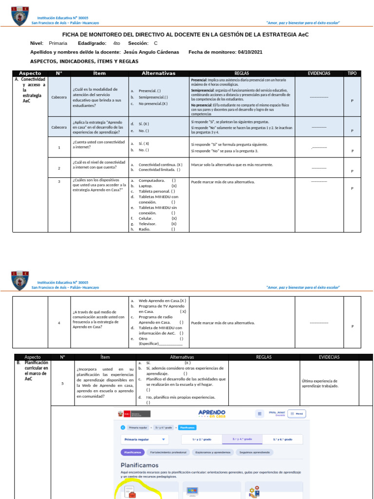 Ficha Simon 4to C | PDF | Videotelefonía