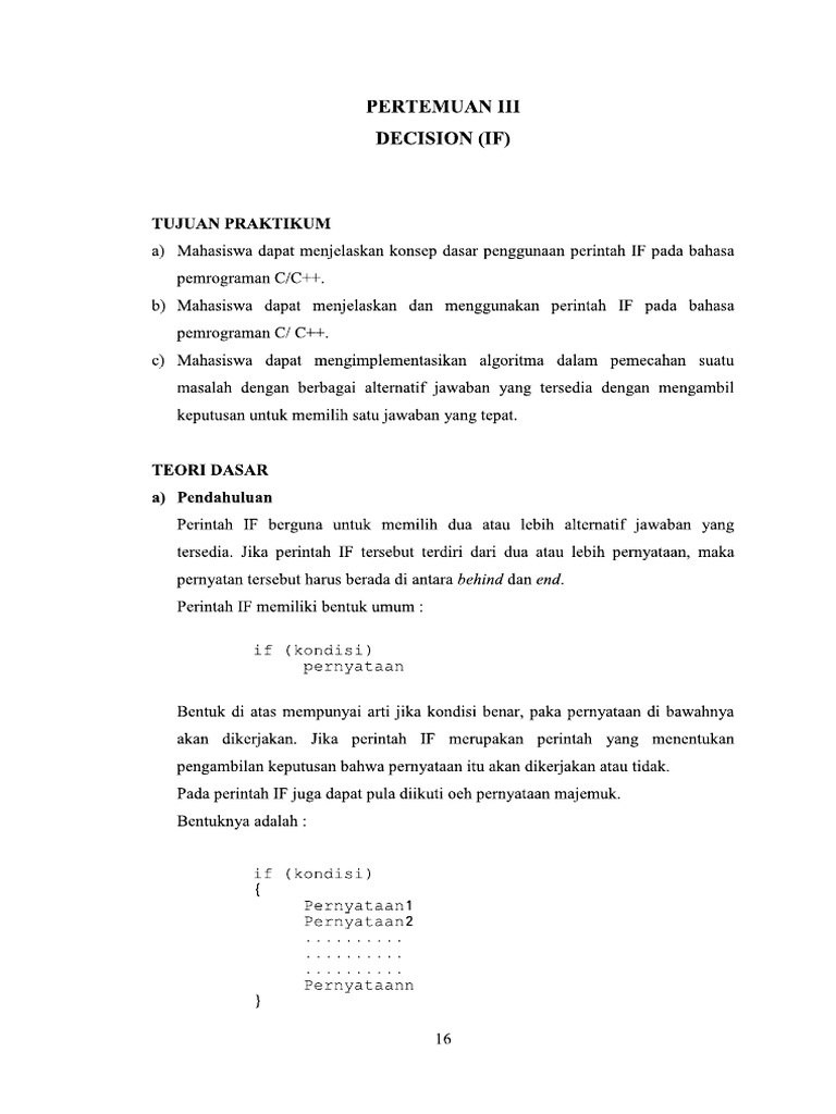Praktikum Algoritma Dan Pemrograman - 3 | PDF
