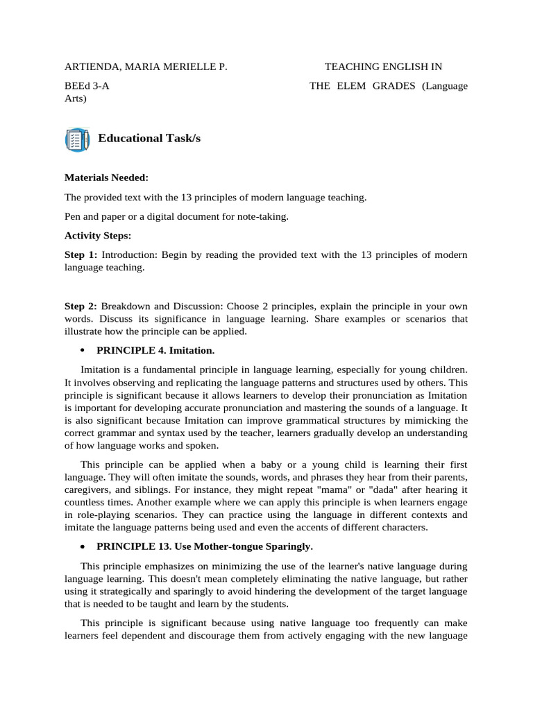 Activity 1 Pdf Language Acquisition Second Language