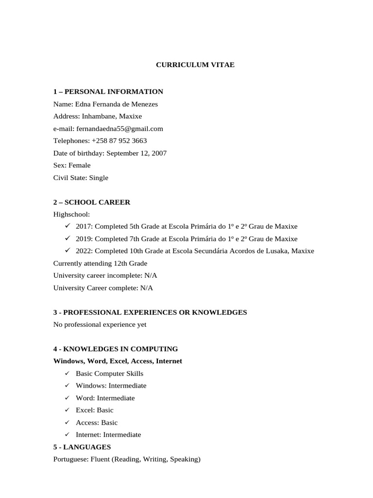 Curriculum Vitae | PDF