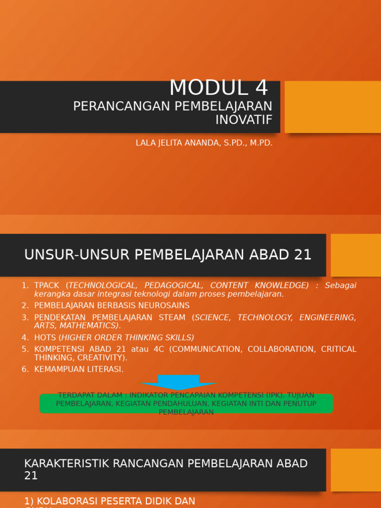 Modul 4 Perancangan Pembelajaran Inovatif | PDF