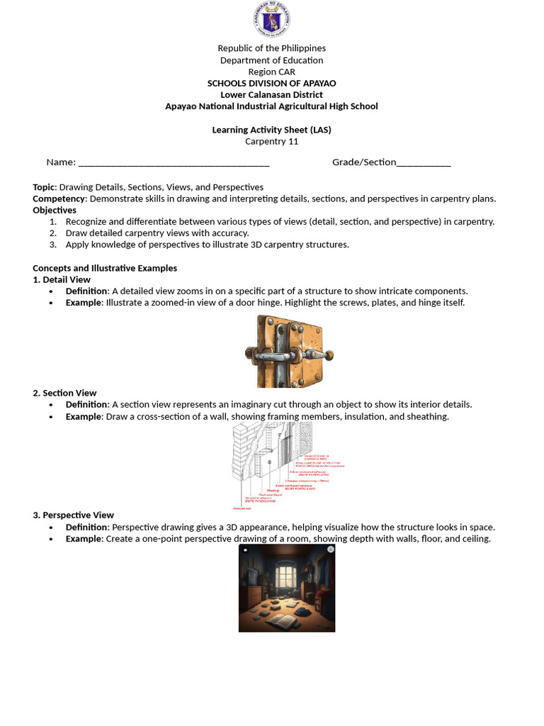 Learning Activity Sheet in Carpentry 11 Week 4 Second Quarter | PDF