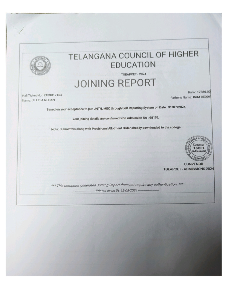 Joining Report | PDF