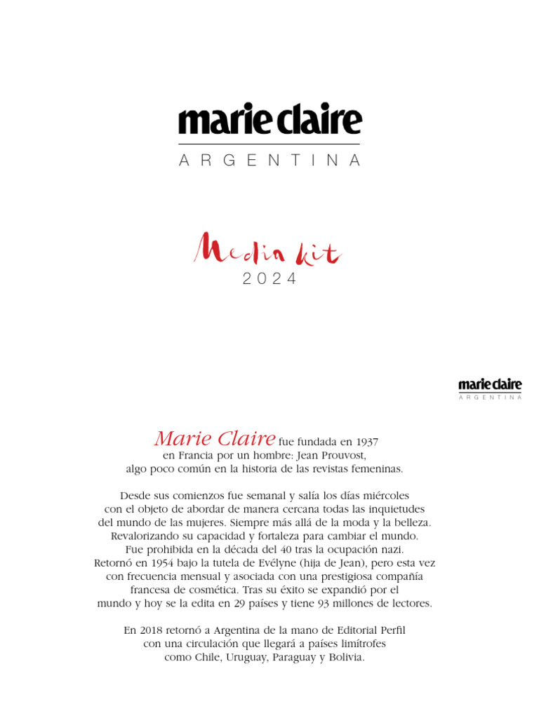 Mediakit Marie Claire 2024 | PDF | Estilo de vida