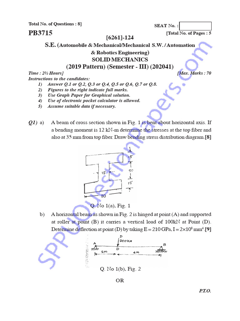 Be - Mechanical Engineering - Semester 3 - 2024 - May - Solid Mechanics ...