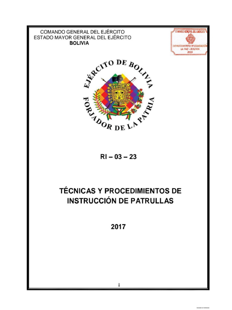 03 Reglamento T Cnicas y Procedimientos de Instruccion de Patrullas-1 | PDF