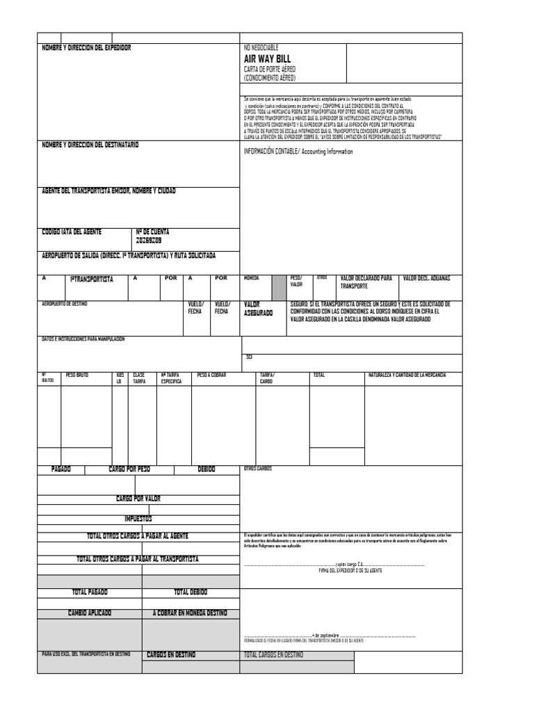 Air Waybill Awb 1 | PDF