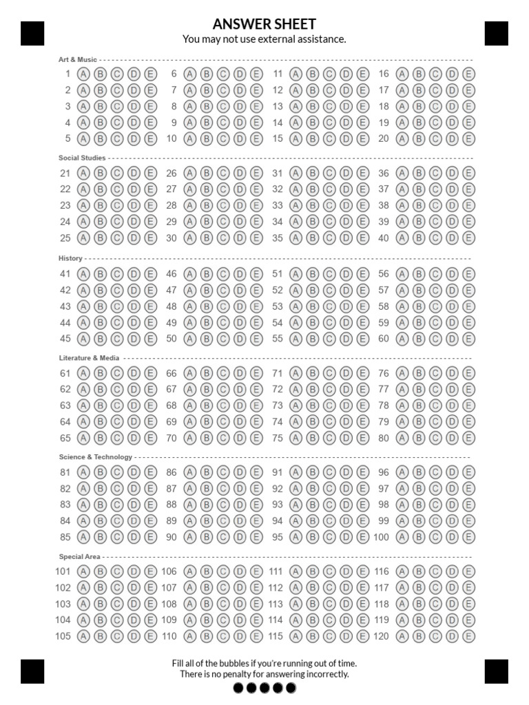 Scholar's Challenge Scoring Sheet | PDF