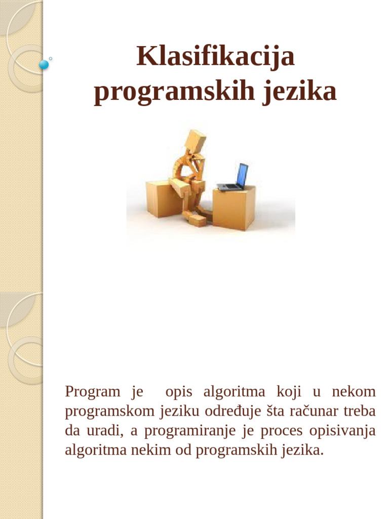 Klasifikacija Programskih Jezika Prezentacija | PDF