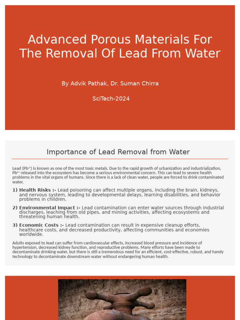 Advanced Materials for Lead Removal | PDF | Adsorption | Physical Sciences