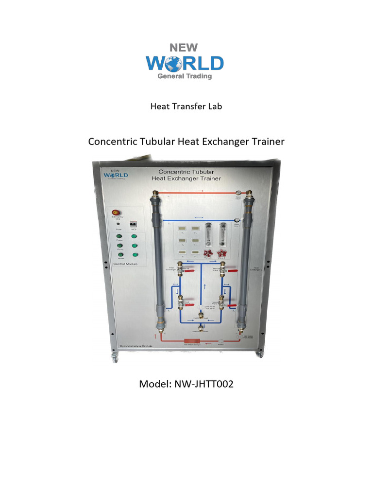 Concentric Tubular Heat Exchanger Trainer Experiment Manual | PDF ... Concentric Tubular Heat Exchanger Trainer Experiment Manual | PDF ...
