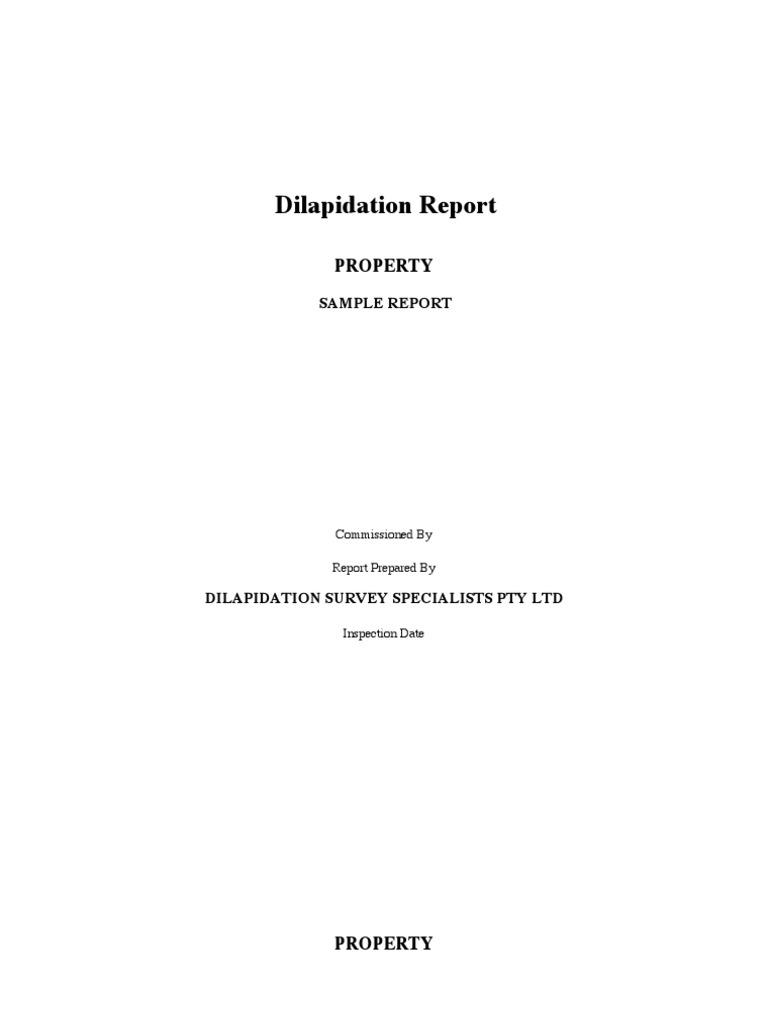 Sample Dilapidation Report | PDF | Stairs | Wall