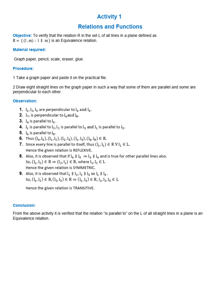 CLASS XII MATHS ACTIVITY FILE | PDF | Function (Mathematics ... CLASS XII MATHS ACTIVITY FILE | PDF | Function (Mathematics ...