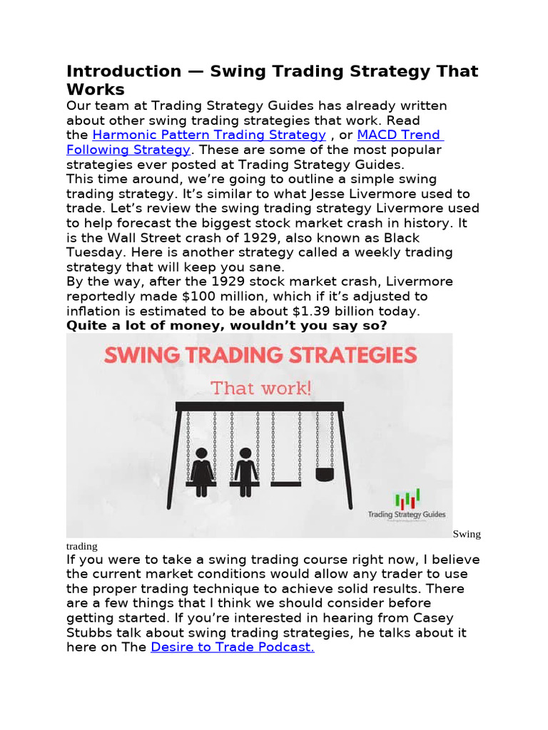 Introduction To Swing Trading | PDF | Day Trading | Market Trend