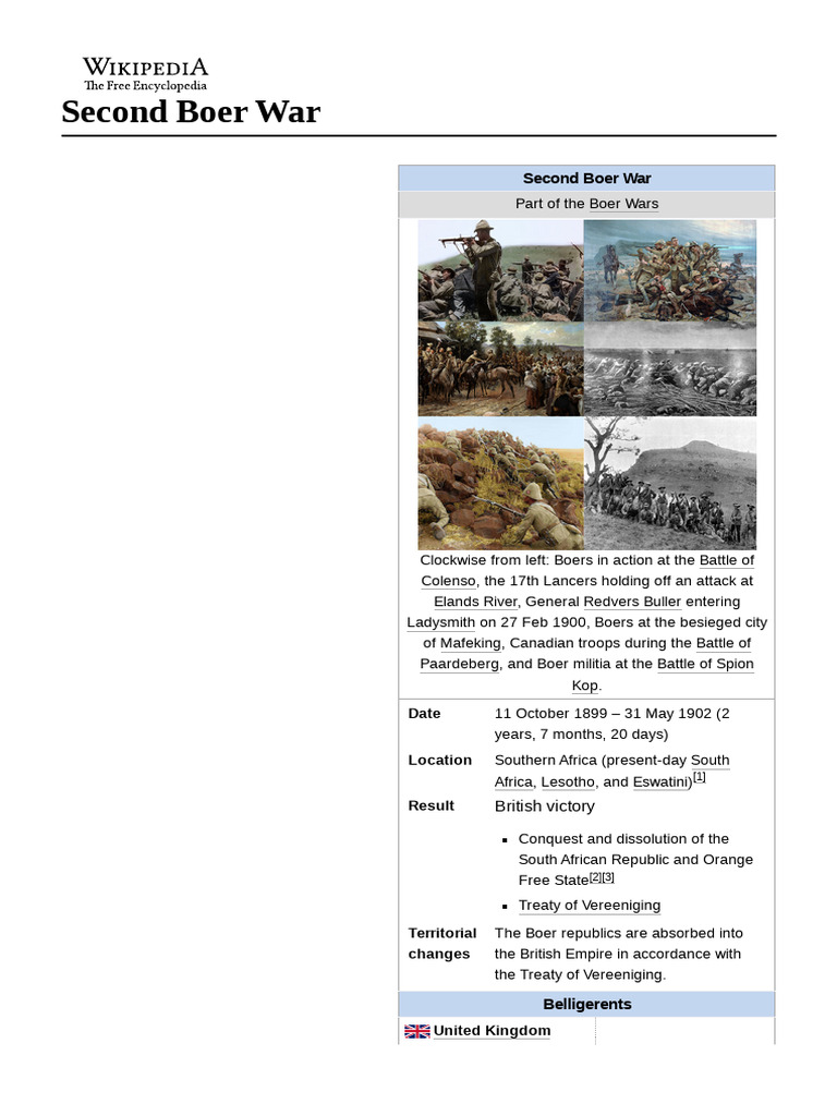 Second Boer War Overview and Impact | PDF | Second Boer War | Orange ...